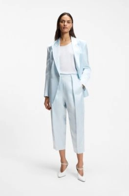 BOSS Sleeveless Stretch Silk Top - Light Blue