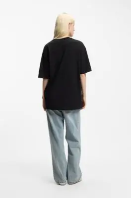 Hugo Cotton-jersey T-shirt With Rhinestone Logo