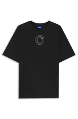 Hugo Cotton-jersey T-shirt With Rhinestone Logo