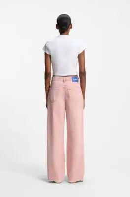 Hugo Stretch-cotton T-shirt With Rhinestone Logo