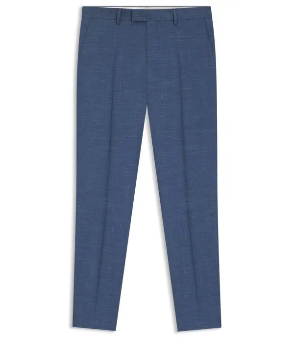 BOSS Slim-fit Trousers In Virgin Wool, Silk, And Linen - Light Blue