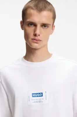 Hugo Cotton-jersey T-shirt With Workwear Logo Label