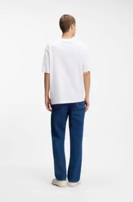 Hugo Cotton-jersey T-shirt With Workwear Logo Label