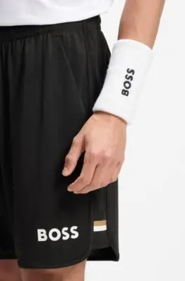 BOSS Stretch-jersey Logo Shorts With Drawstring - Black