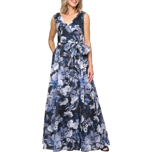 Alex Evenings Floral Print Sleeveless Maxi Dress
