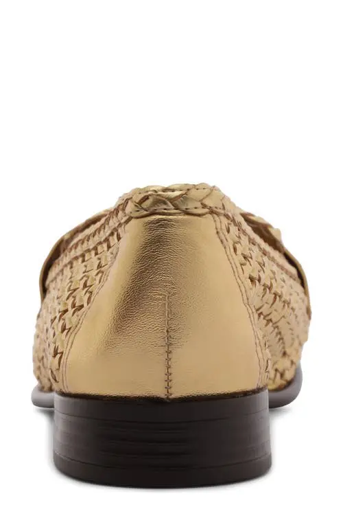 AREZZO Nola Woven Bit Loafer - Gold