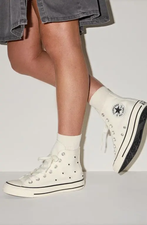 CONVERSE Chuck Taylor® All Star® Beaded Low Top Sneakers - Egret/black/egret