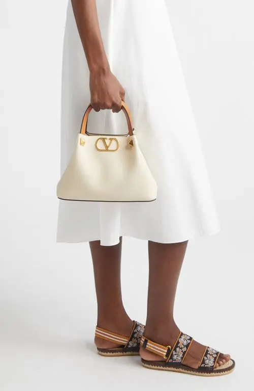 Valentino Garavani Small Vlogo Signature Top Handle Bag - White