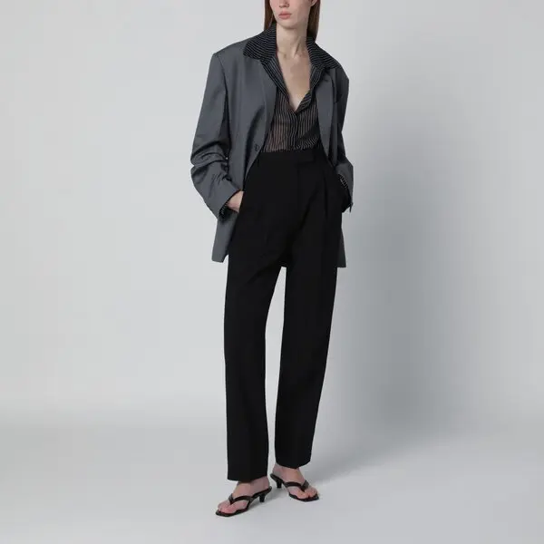 THE FRANKIE SHOP Peri Striped Semi-sheer Shirt
