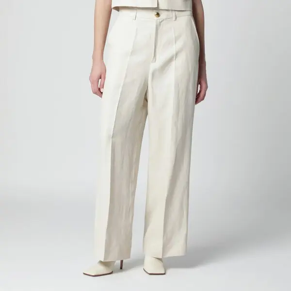 P.a.r.o.s.h Linen-blend Palazzo Trousers