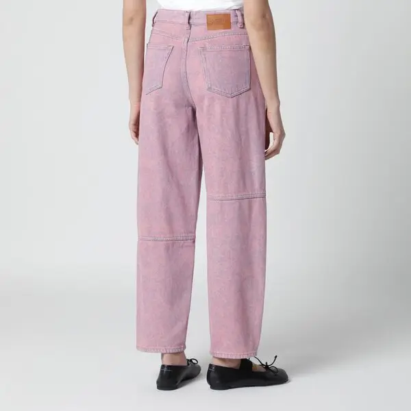 GANNI Washed Ankle-length Barrel Jeans - Pink