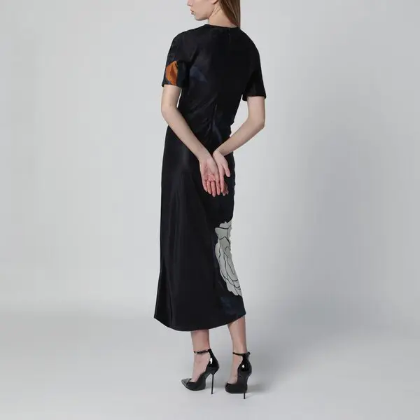 Victoria Beckham Eve Floral Satin Midi Dress