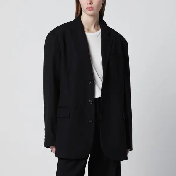 THE FRANKIE SHOP Oversized Single-breasted Gelso Jacket - Black