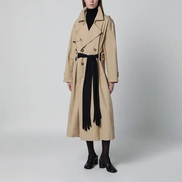 MAISON MARGIELA Cotton Twill Trench Coat With Gloves - Beige