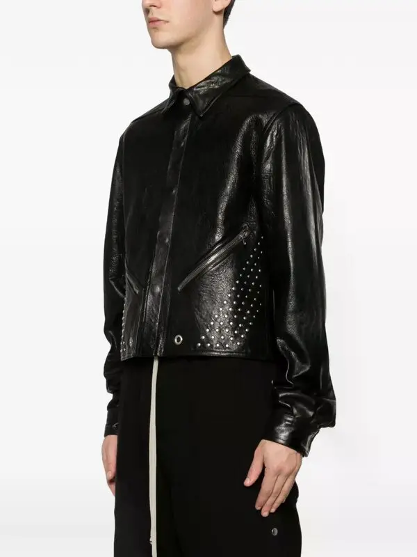Rick Owens Alice Tour Stud-embellished Leather Jacket