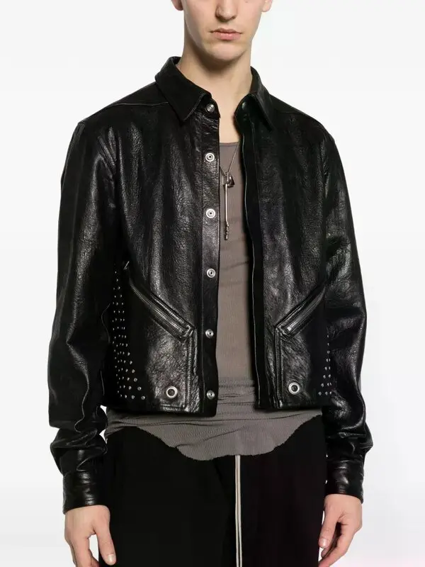Rick Owens Alice Tour Stud-embellished Leather Jacket