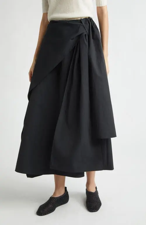 EENK Layered Cotton & Nylon Skirt - Black