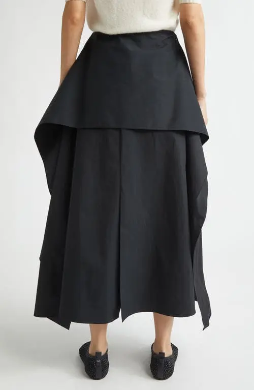 EENK Layered Cotton & Nylon Skirt - Black