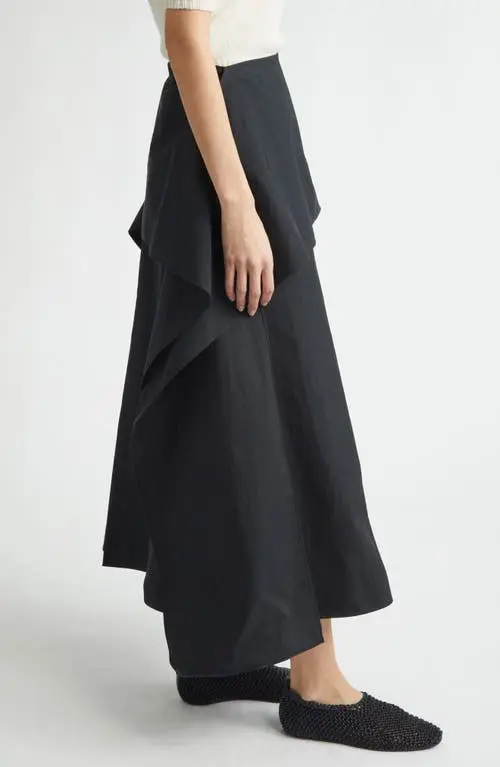 EENK Layered Cotton & Nylon Skirt - Black