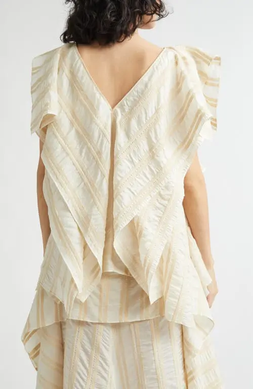EENK Draped Wide Collar Silk Top