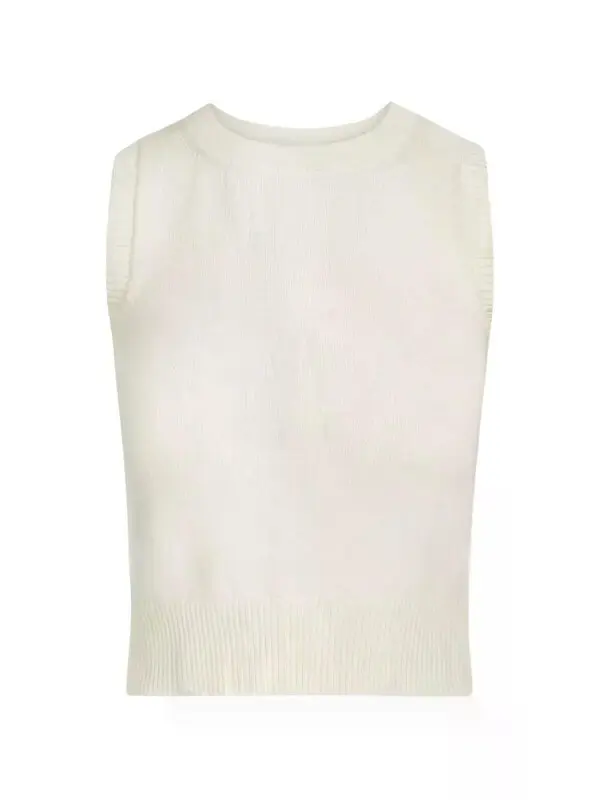Oscar De La Renta Ribbed-trims Vest - Neutrals