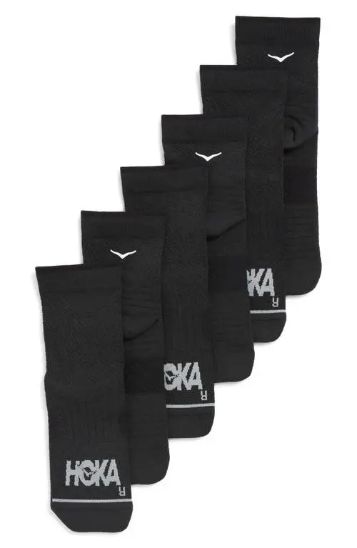 HOKA 3-pack Running Quarter Socks - Black/black/black