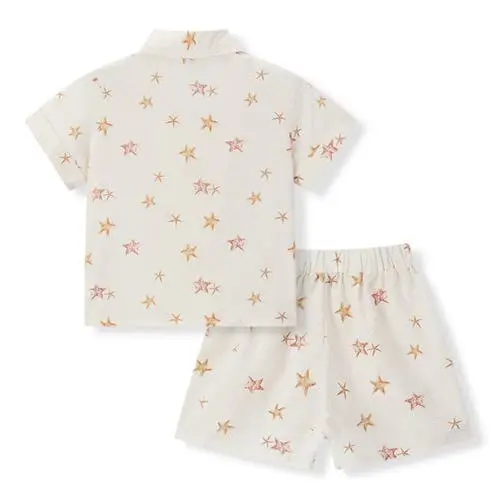 MILKBARN Button-up Shirt And Shorts Set - Starfish Dreams