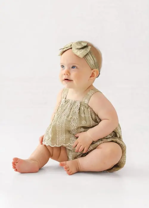 MABEL + HONEY Sleeveless Embroidered Romper