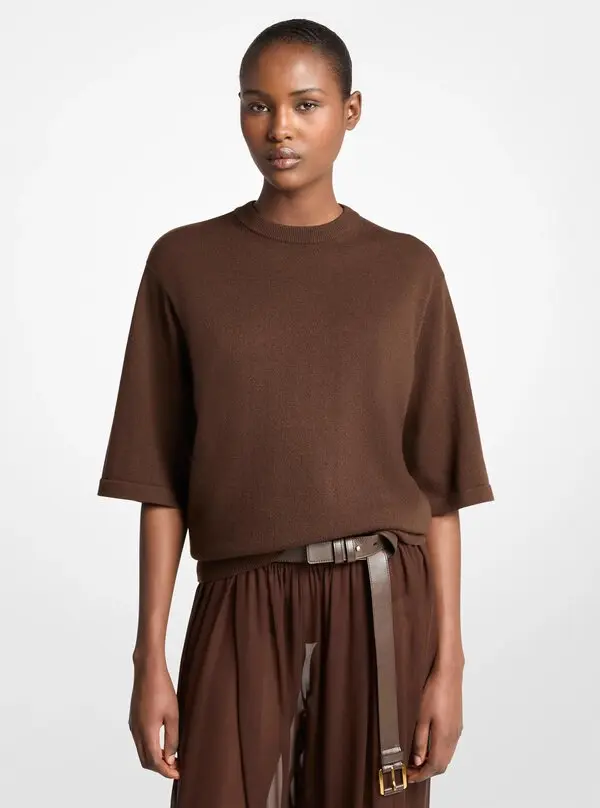 Michael Kors Cashmere T-shirt - Brown