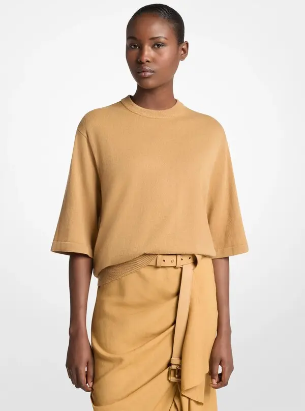 Michael Kors Cashmere T-shirt - Natural