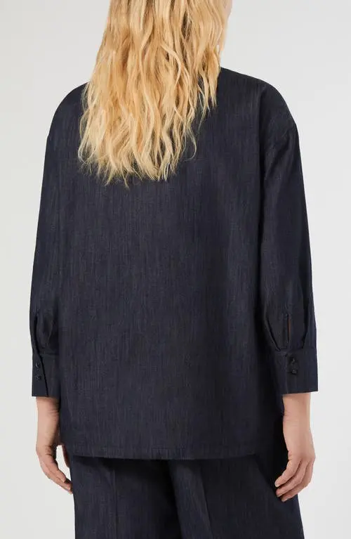Marina Rinaldi Abile Beaded Collar Denim Jacket