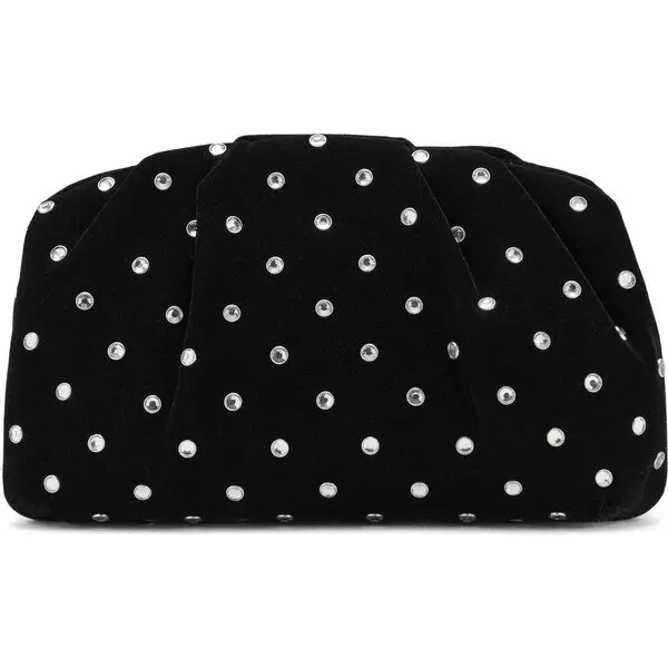 Mango Rhinestone Velvet Clutch