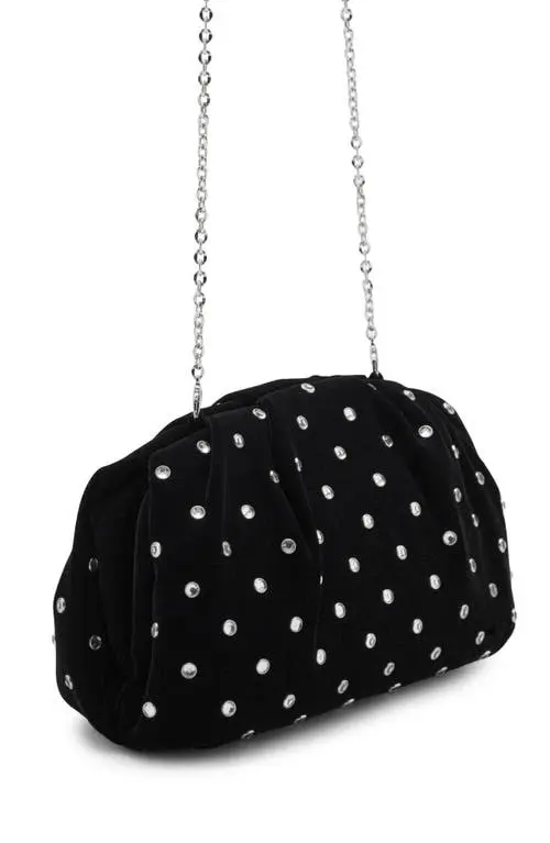 Mango Rhinestone Velvet Clutch