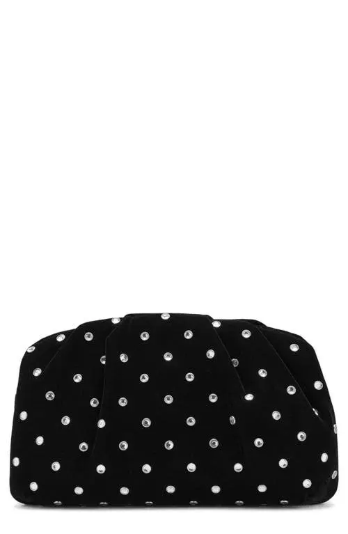 Mango Rhinestone Velvet Clutch
