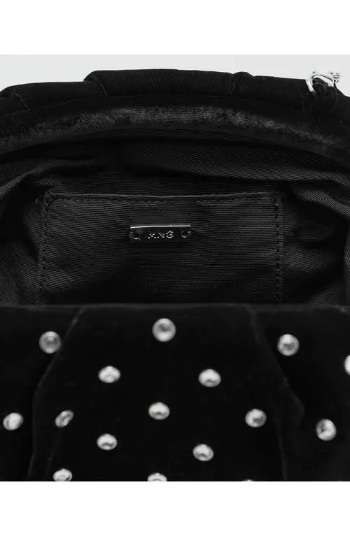 Mango Rhinestone Velvet Clutch