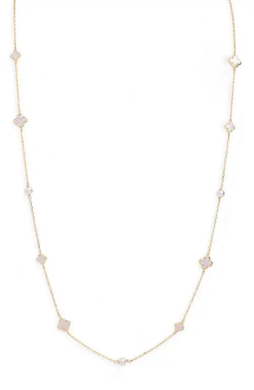 Argento Vivo Mother-of-pearl Clover Pendant Necklace - Gold