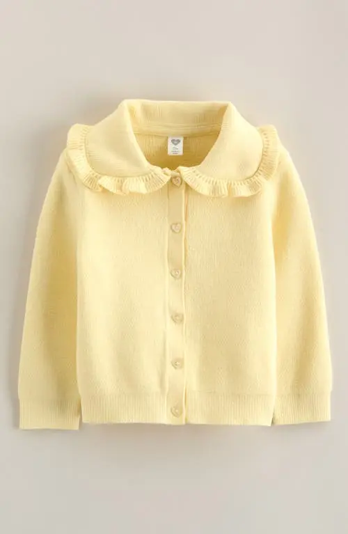 Nordstrom Ruffled Collar Cotton Cardigan - Yellow Pastel