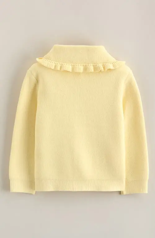 Nordstrom Ruffled Collar Cotton Cardigan - Yellow Pastel