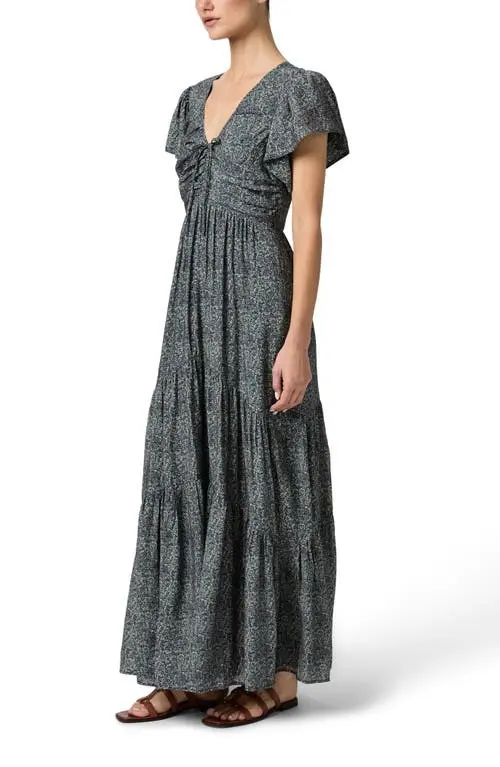 Paige Kinga Fit & Flare Maxi Dress - Navy Multi