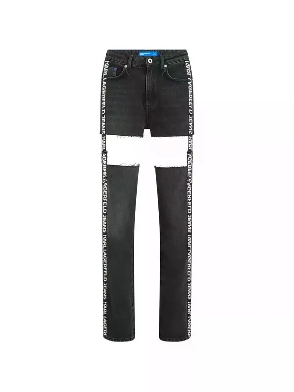 Karl Lagerfeld Cut-out Jeans - Black