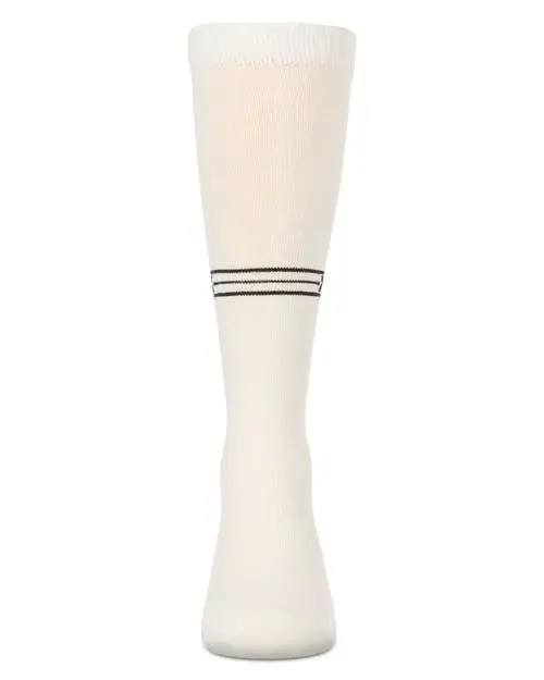 MEMOI Stretch Graphic Knee High Socks - Winter White