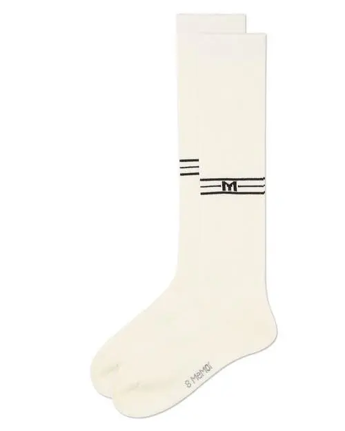 MEMOI Graphic Knee High Socks - Winter White