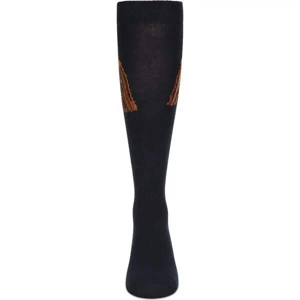 MEMOI Knee High Socks With Tassel Embroidery - Navy