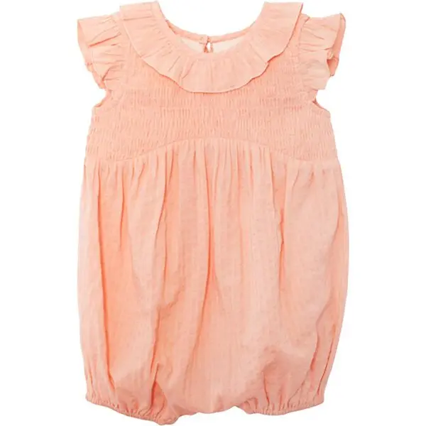 MABEL + HONEY Jane Ruffled Short Sleeve Romper - Pink