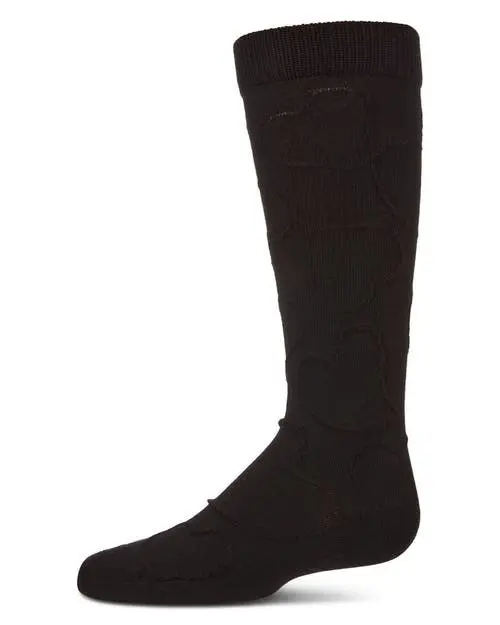 MEMOI Heart Design Knee Socks - Black