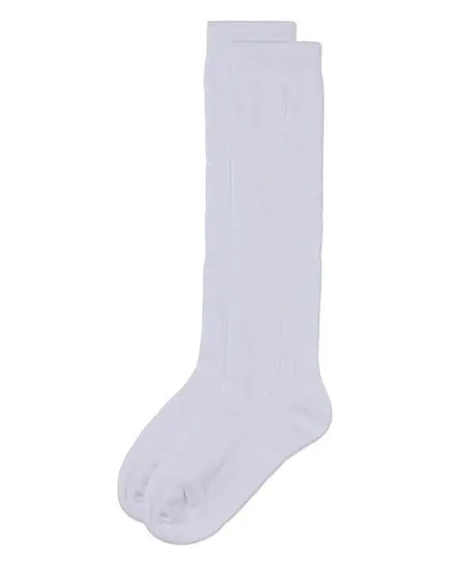 MEMOI Heart Design Knee Socks - White