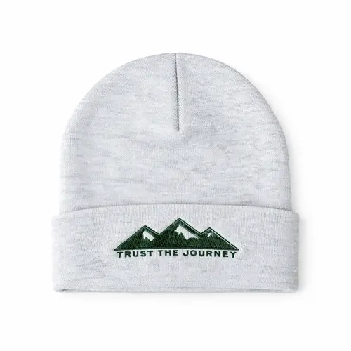 CONSCIOUS INK Trust The Journey Manifest Beanie - White Heather