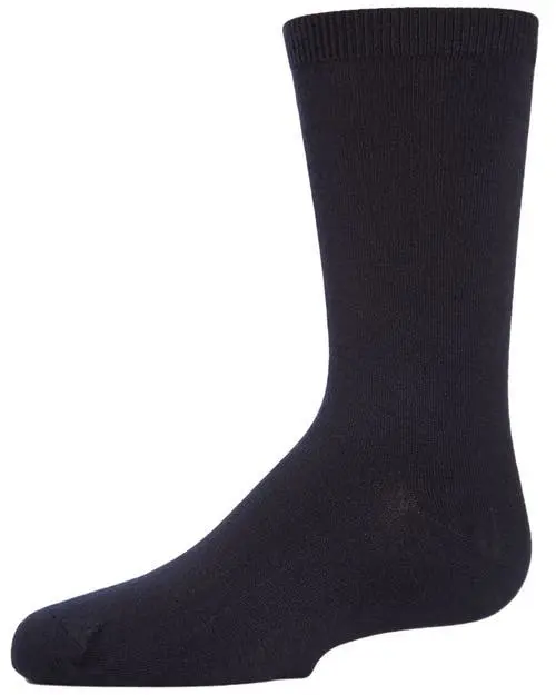 MEMOI Basic Modal Crew Socks - Navy