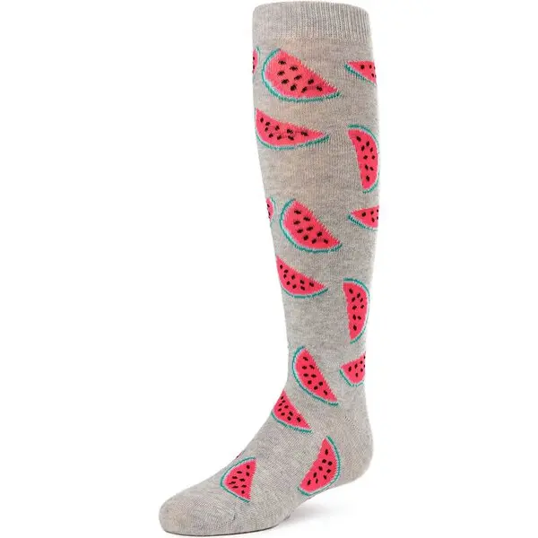 MEMOI Watermelon Patterned Knee-high Socks - Light Gray