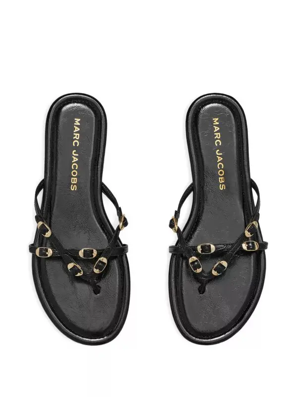 Marc Jacobs The Kiki Buckle-detail Leather Sandals - Black